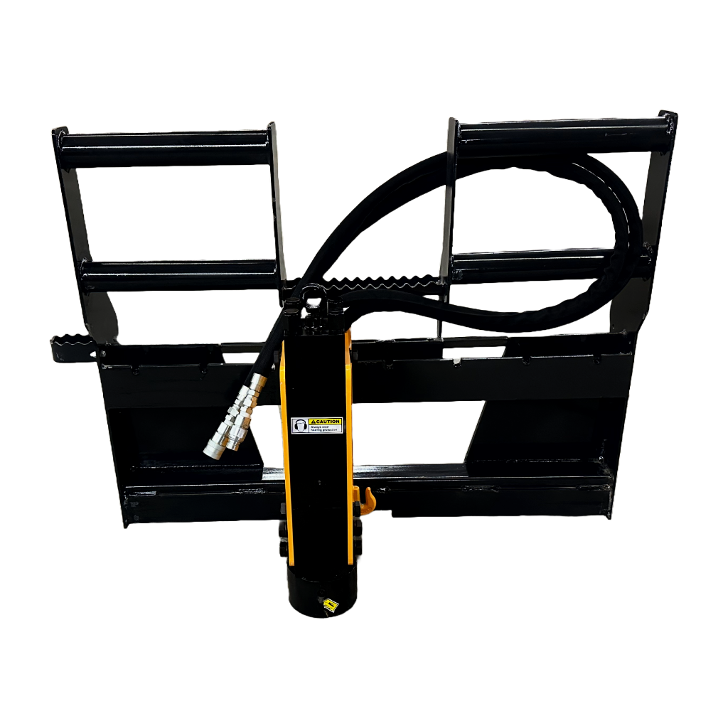 350E T-Rex Fork Rail Montana Post Driver on Stout Walk Through Pallet